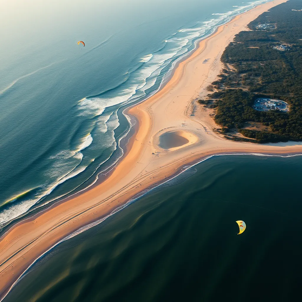 Kiteboarding at Hardings Beach Cape Cod